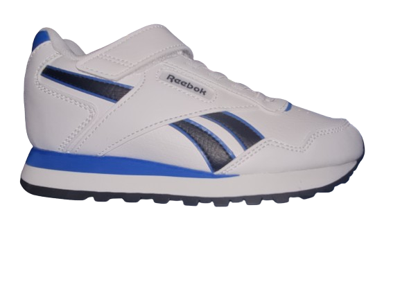 REEBOK GLIDE ELASTIC LACE & TOP STRAP - KIDS - WHITE/BLACK/BLUE – Just ...